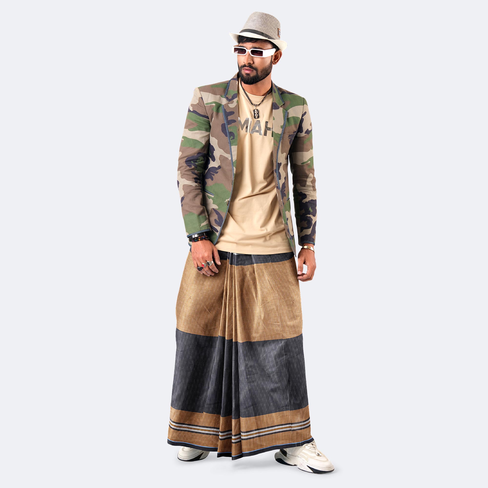 Shop Men's Check and Striped Lungi Online | MIAH