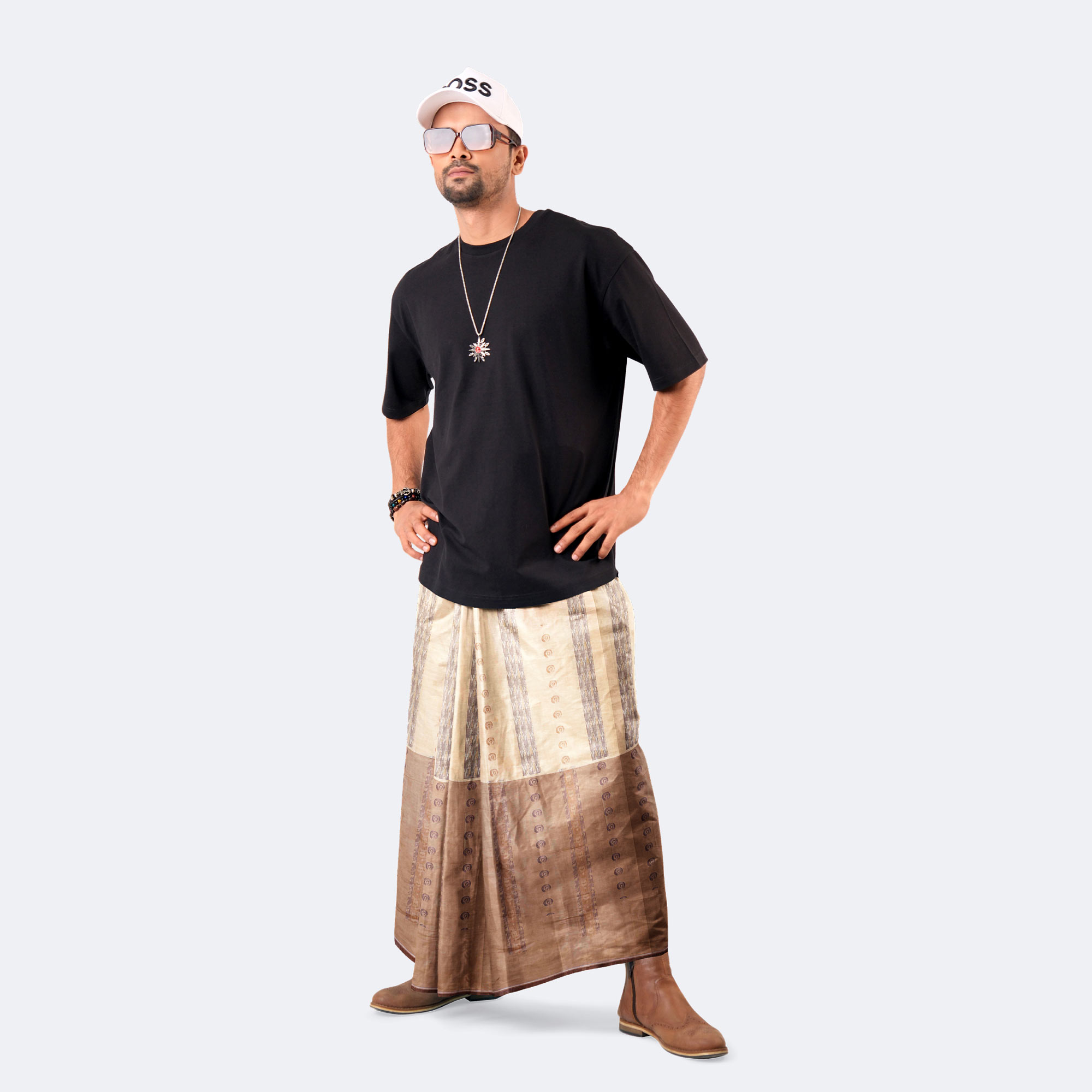Shop Men's Dobby and Jacquard Design Lungi | MIAH