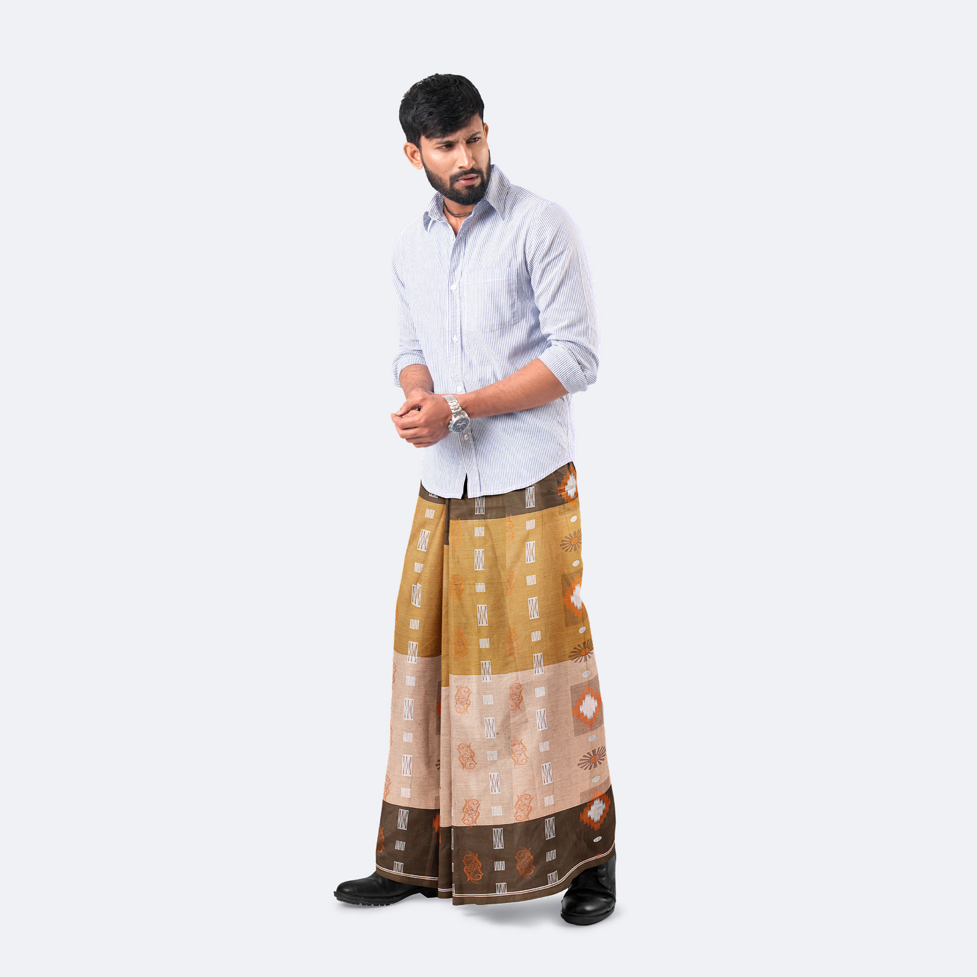 Shop Men's Dobby and Jacquard Design Lungi | MIAH