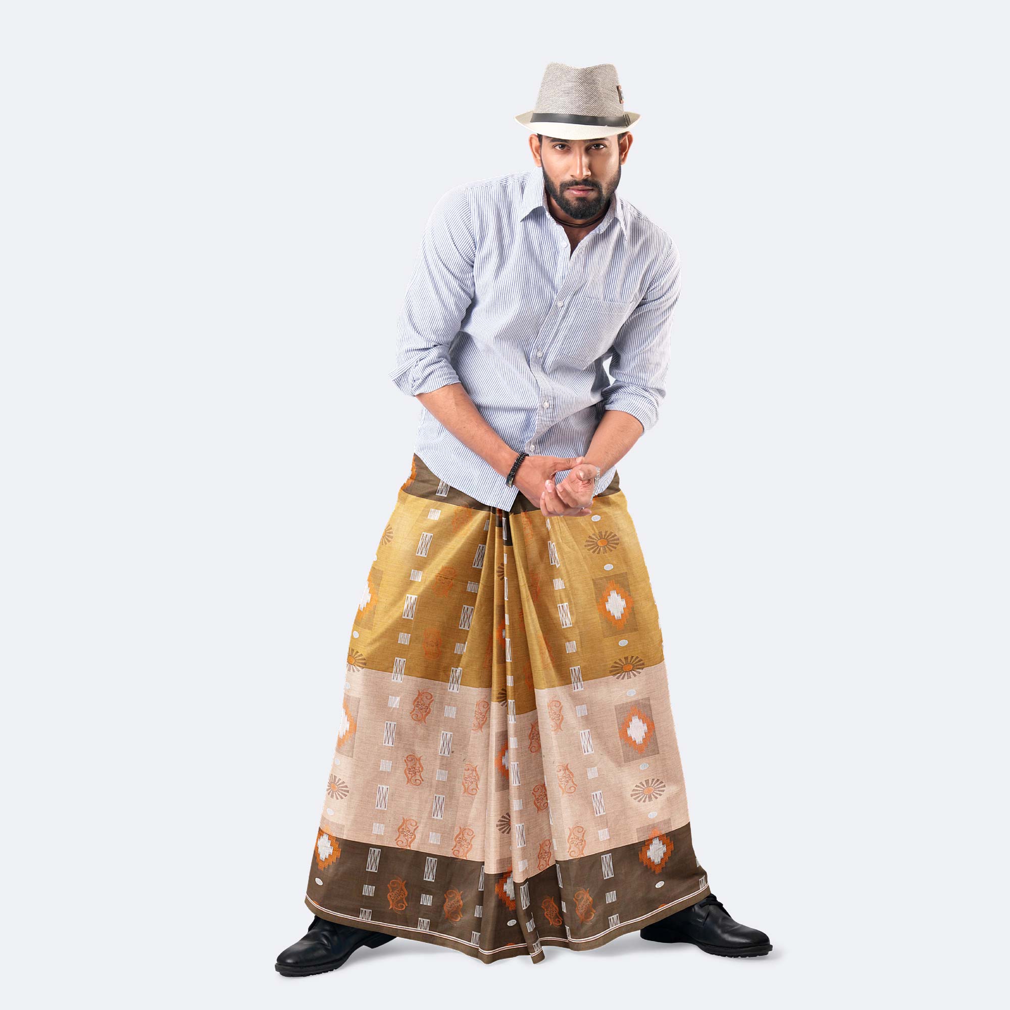 Shop Men's Dobby and Jacquard Design Lungi | MIAH