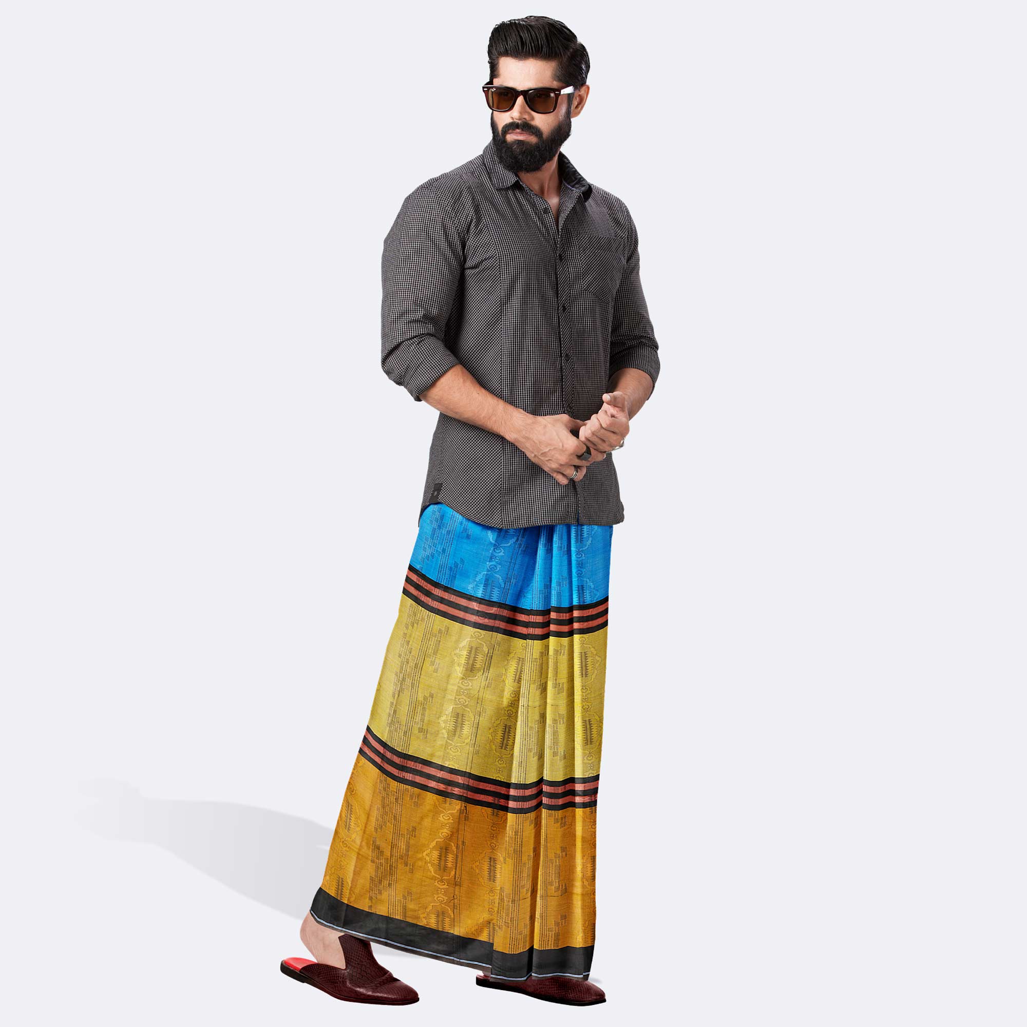 Shop Men's Dobby and Jacquard Design Lungi | MIAH