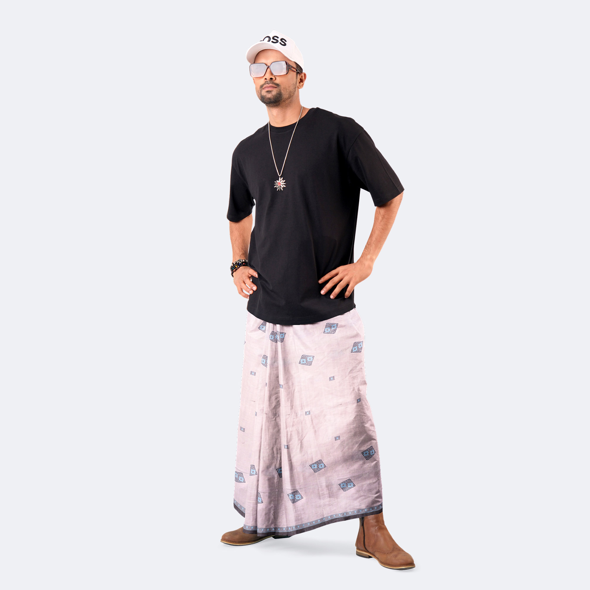 Shop Men's Dobby and Jacquard Design Lungi | MIAH