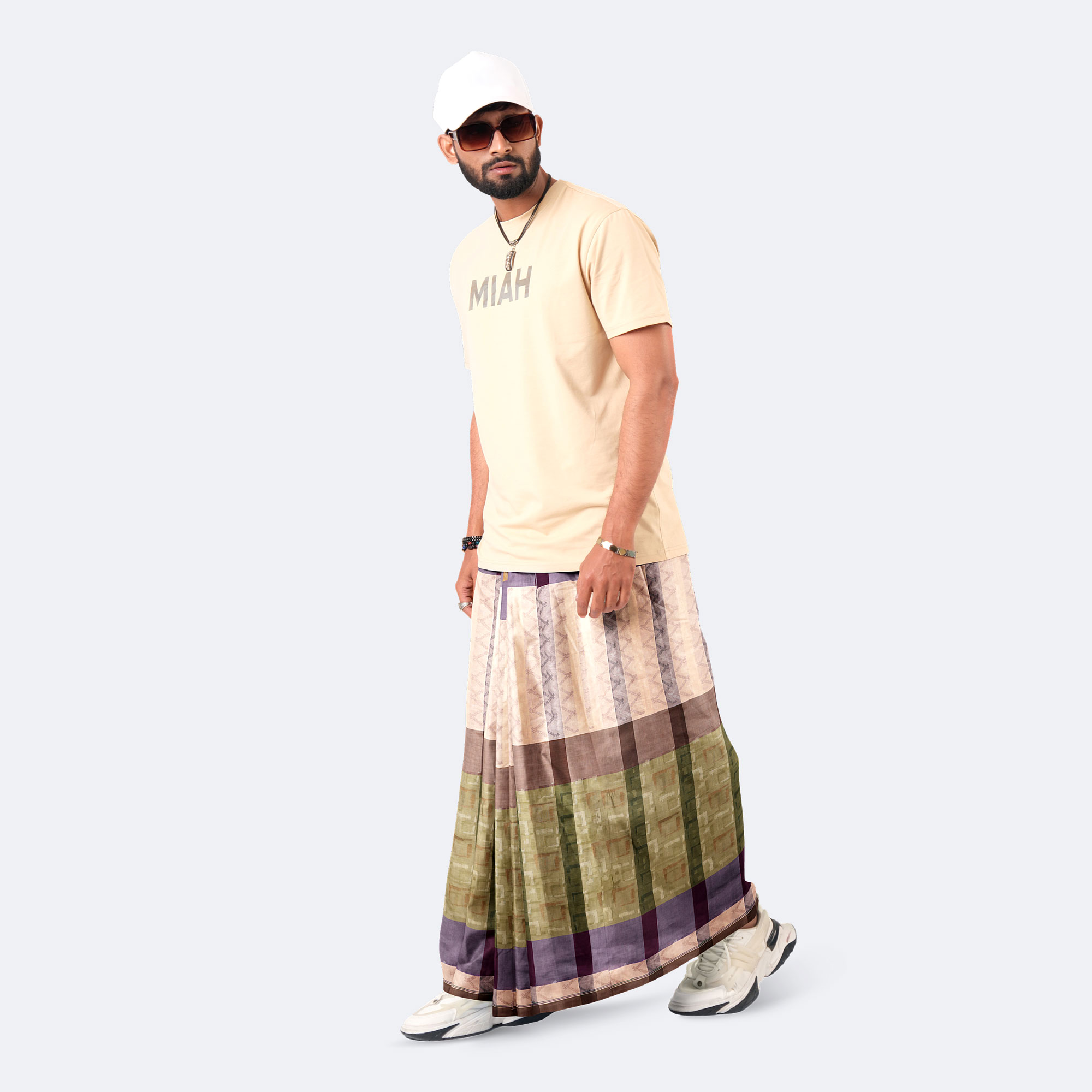 Shop Men's Dobby and Jacquard Design Lungi | MIAH