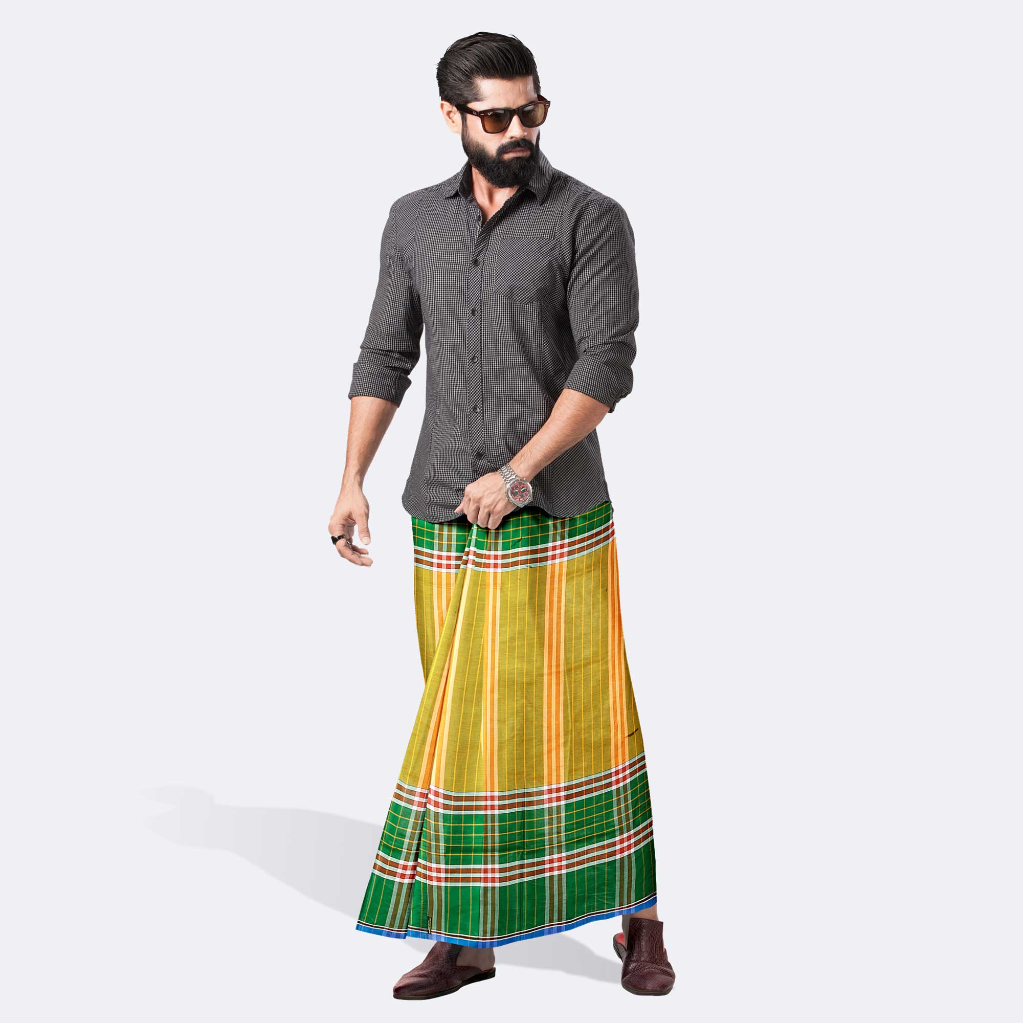 Men’s Multicolor Stripe Cotton Lungi – Superior Quality - Pradhanno