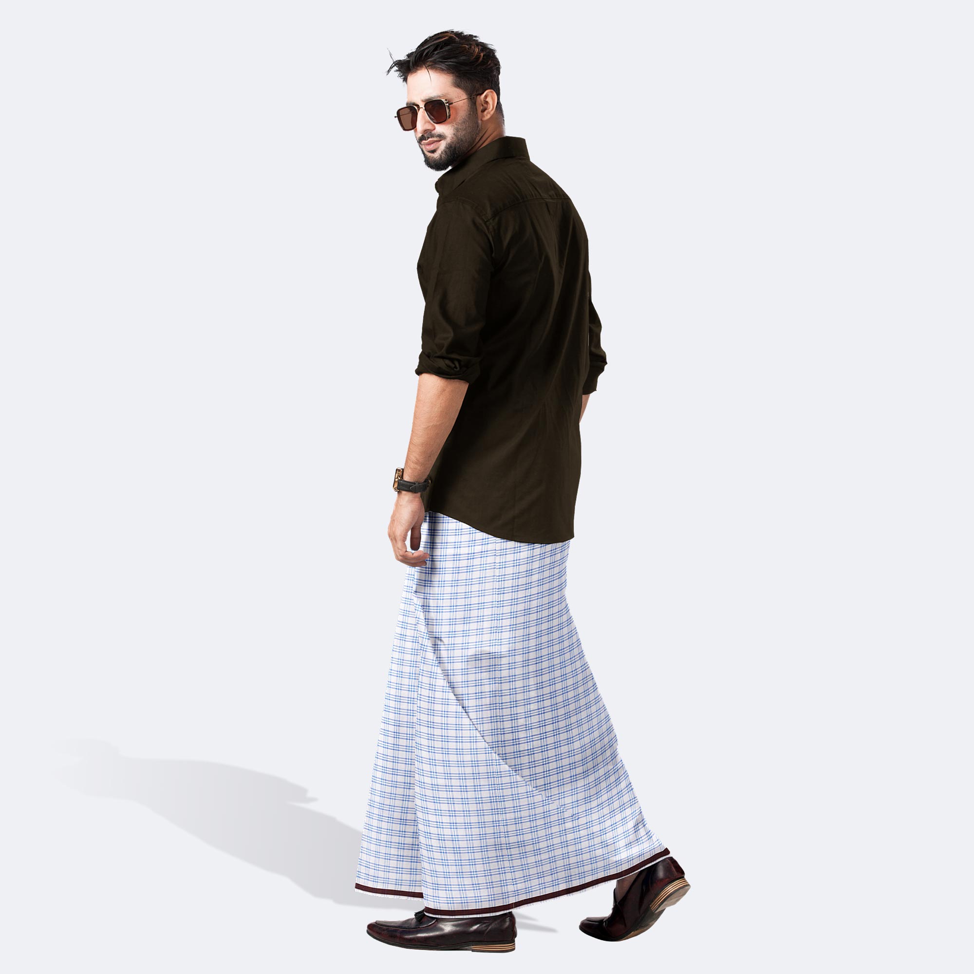 Soft Durable Cotton Lungi – Colorful Check Design for Men- Showkhin