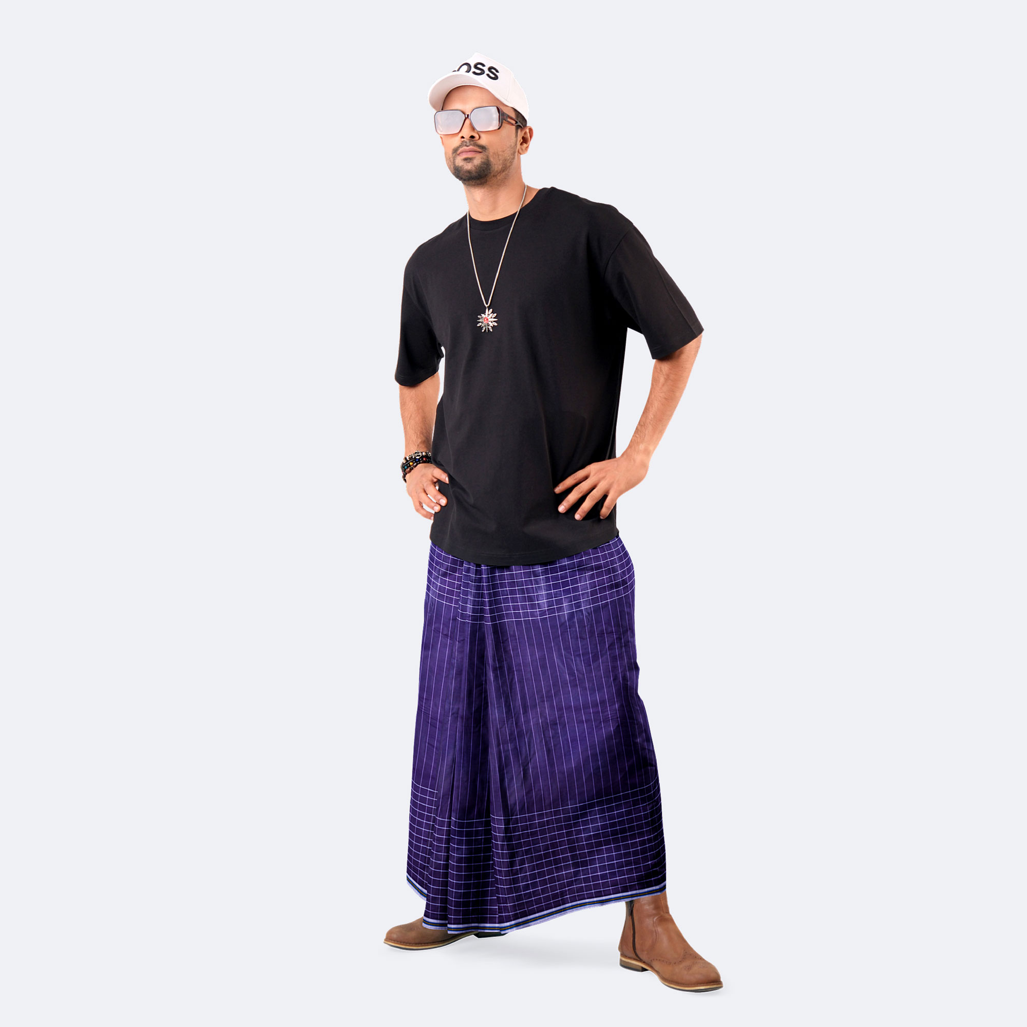 Shop Men's Check and Striped Lungi Online | MIAH