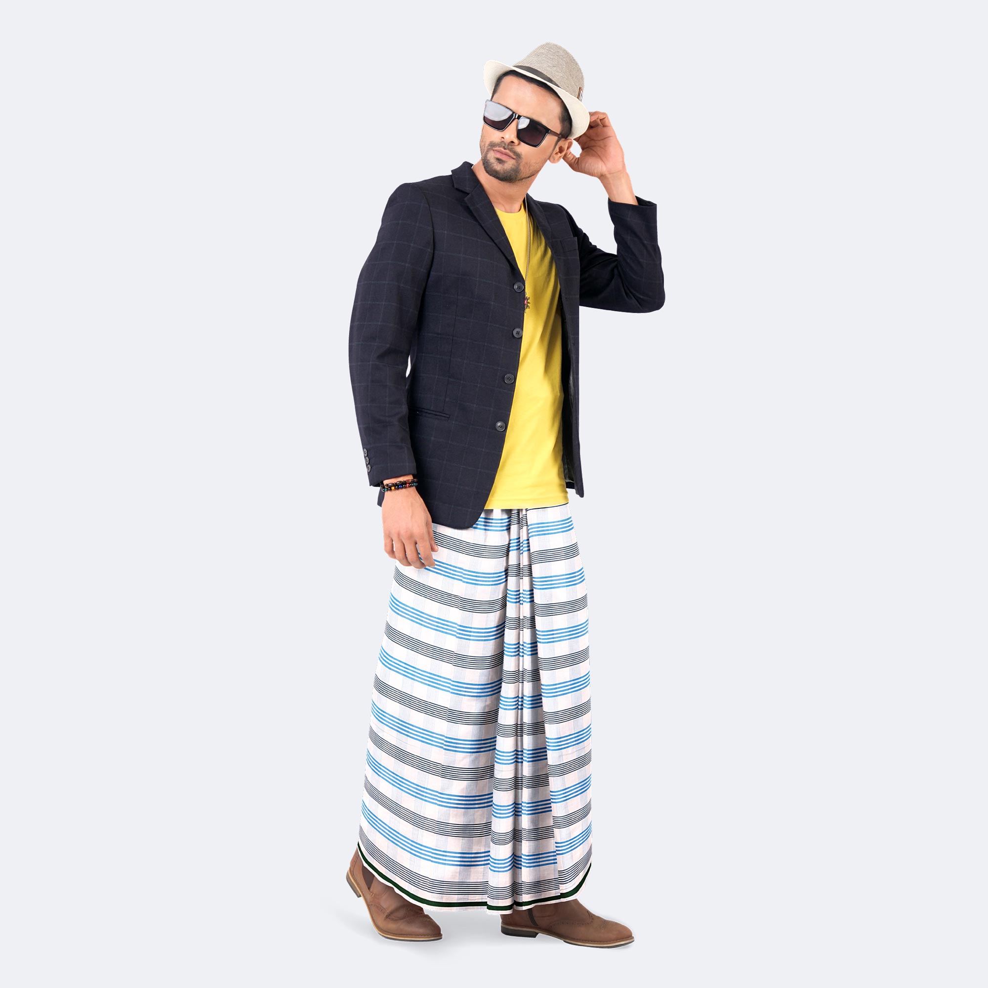 Men’s Soft Striped Cotton Lungi – Perfect for Everyday Wear - Torongo