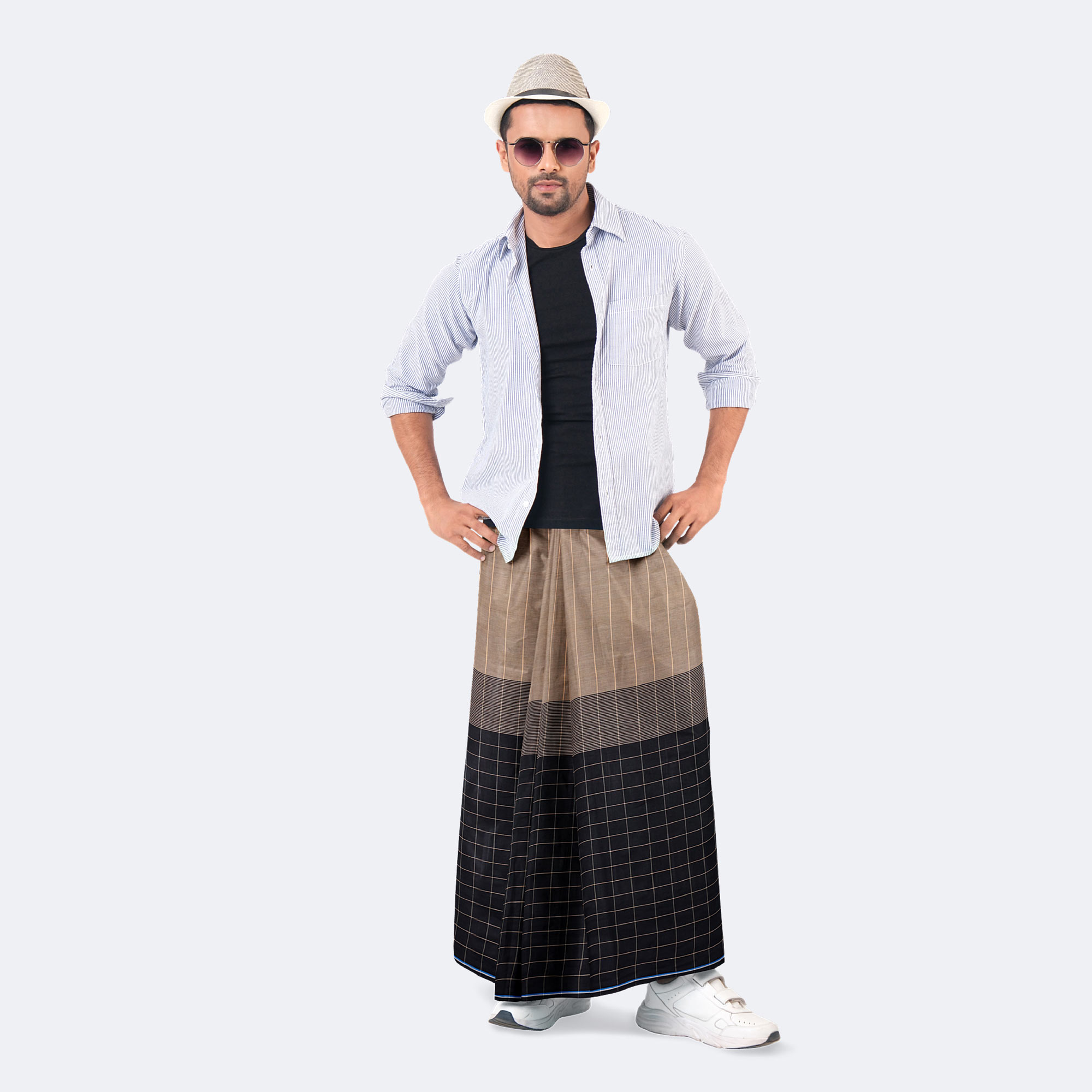 Shop Men's Check and Striped Lungi Online | MIAH